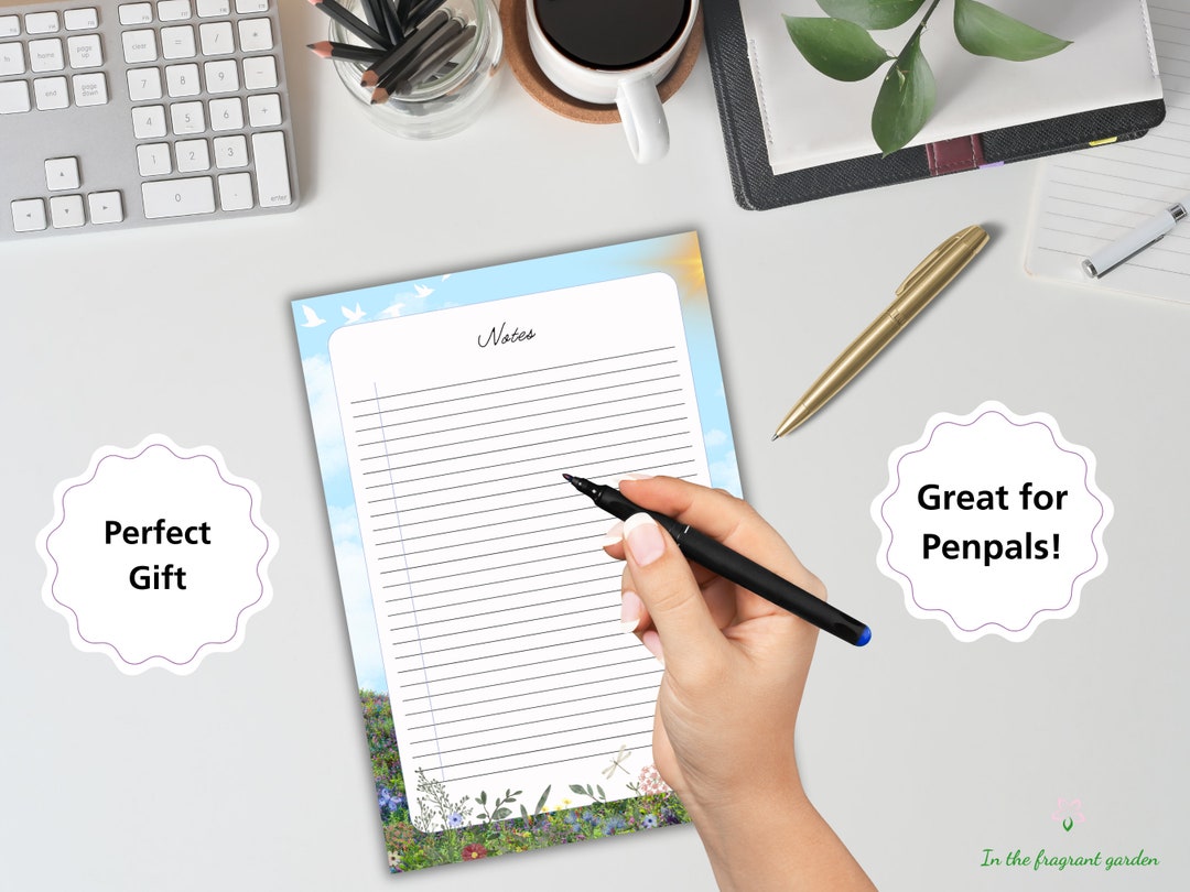 Wild Flower Field Stationery Printable Lined Stationery Paper Download ...