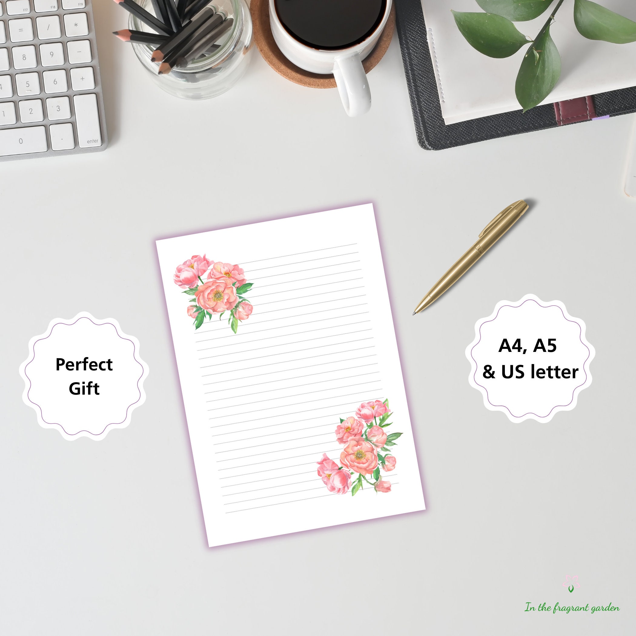 Wildflower Letter Paper Set | Floral Printable Stationery | 20 ...