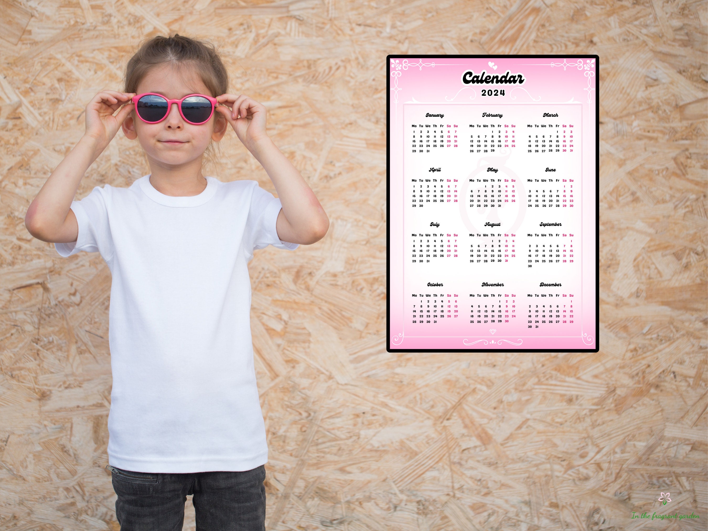Princess Inspired 2024 Year Calendar Month Princess Dollie Doll Pink ...