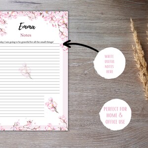 Cherry Blossom Flower Sakura Printable Floral Notes Page Lined Note Pen ...