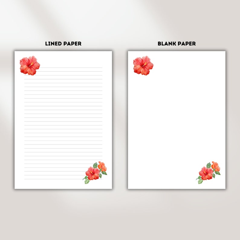 Floral Stationery Floral Lined Paper Download Writing Pad Note Page ...