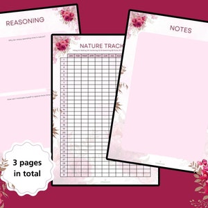 Nature Connection Tracker PDF Floral Printable Daily Log Sheet Insert ...
