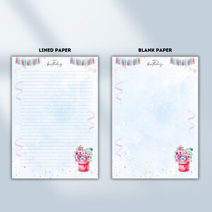 Happy Birthday Letter Writing Paper Floral Stationery Florals Lined ...