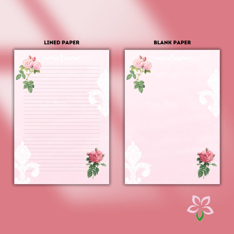 French Vintage Floral Rose Letter Writing Paper Shabby Chic Victorian ...