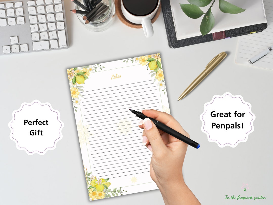 Lemons Letter Instant Download Stationery Printable Calendar 2024 ...