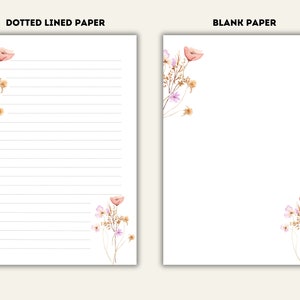Floral Printable Letter Paper Line Sheet Floral Printable Letter Paper ...