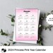 Princess Inspired 2024 Year Calendar Month Princess Dollie Doll Pink ...