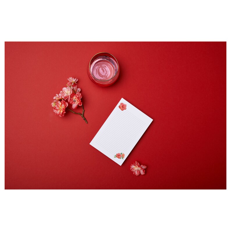 Floral Stationery Floral Lined Paper Download Writing Pad Note Page ...