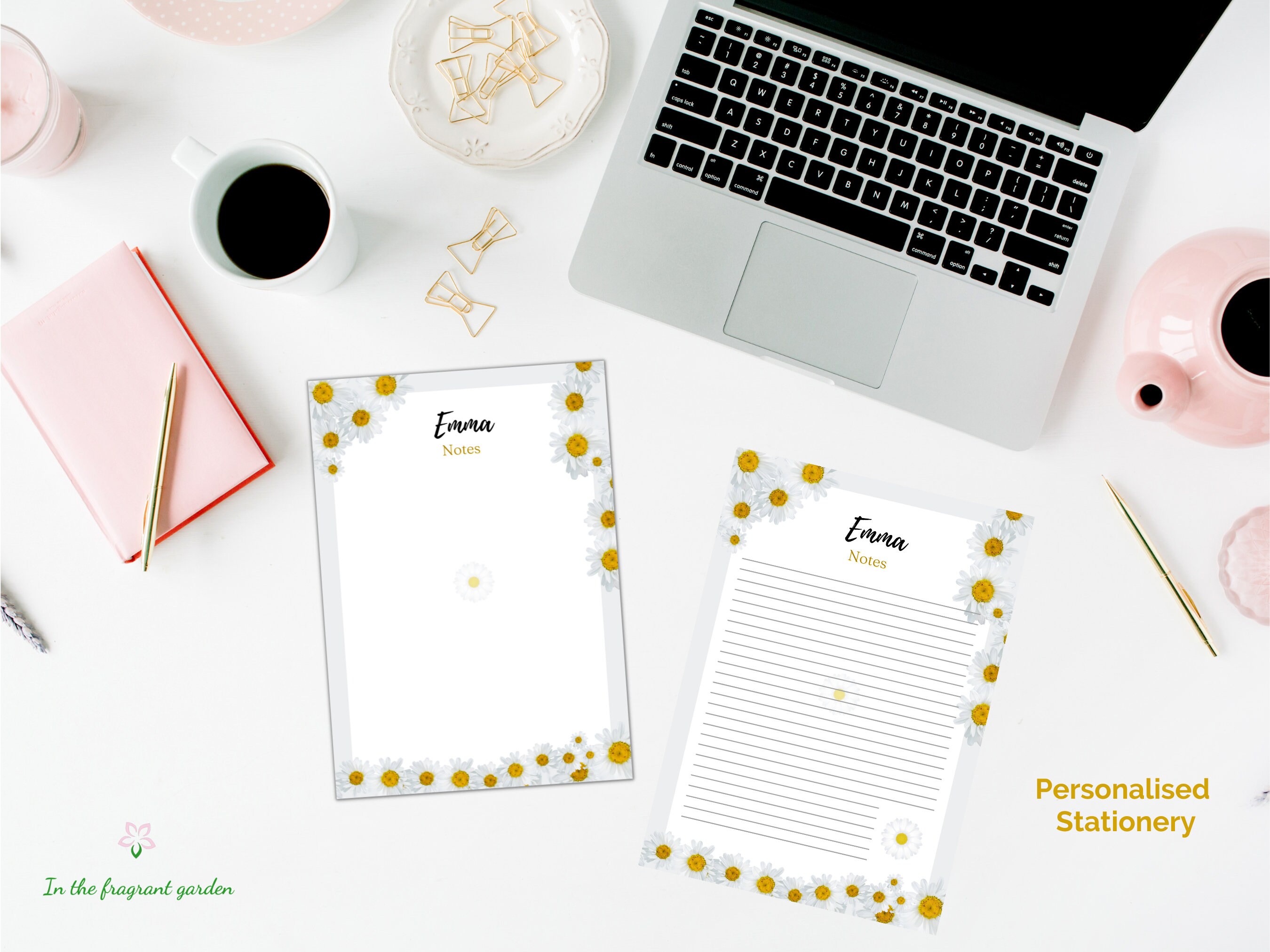 Daisy Flower Cute Stationery Notes Planner Floral Notepaper Printable ...