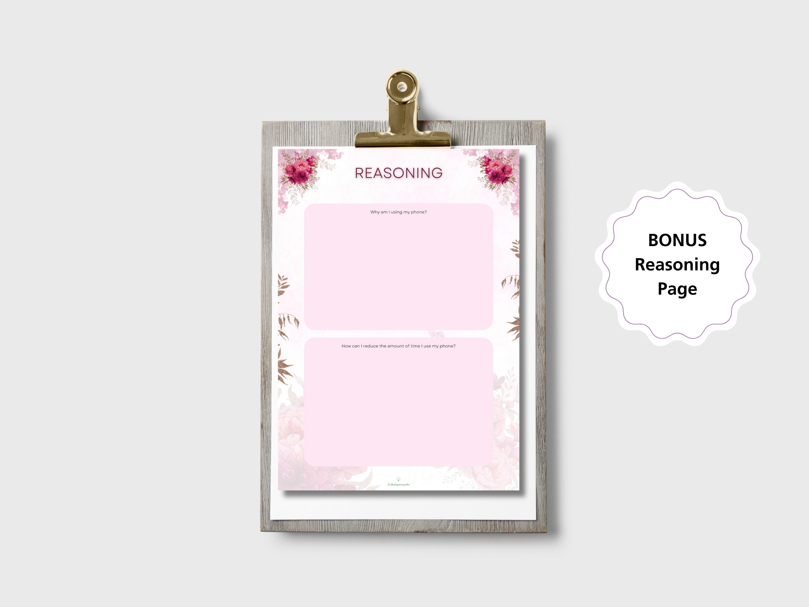 Printable Phone Usage Tracker PDF Floral Daily Log Sheet Insert Digital ...