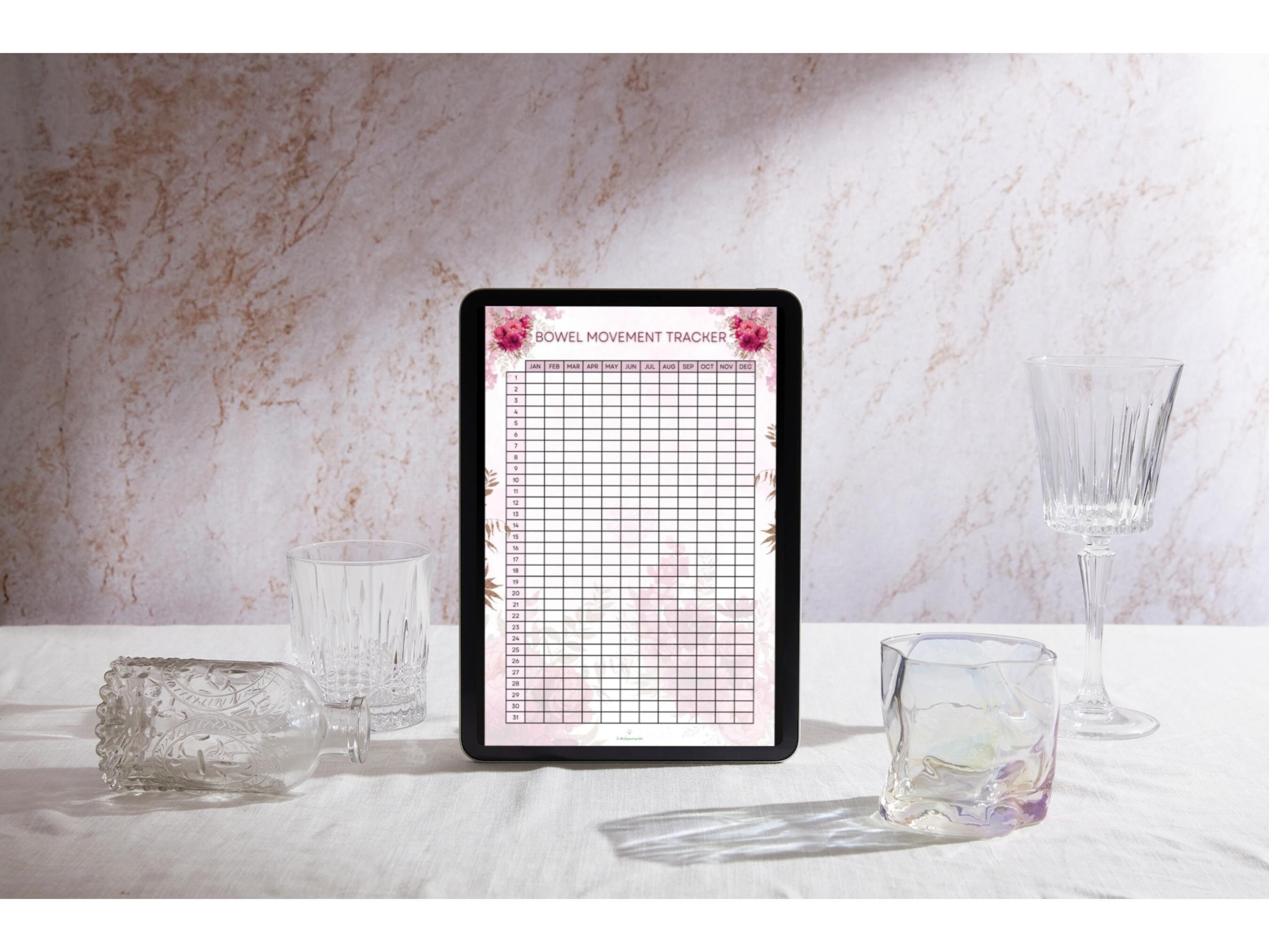 Bowel Movement Tracker IBS Printable Daily Florai Log Track Check ...