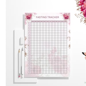 Intermittent Fasting Tracker Printable Daily Log Sheet PDF Floral ...