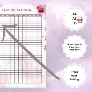 Intermittent Fasting Tracker Printable Daily Log Sheet PDF Floral ...
