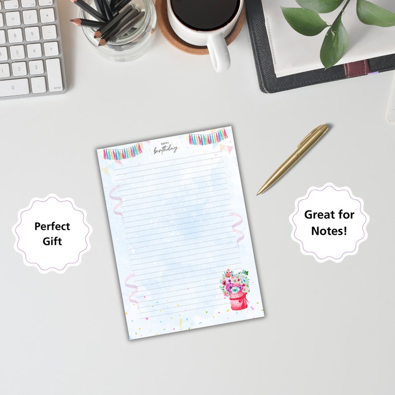 Happy Birthday Letter Writing Paper Floral Stationery Florals Lined ...