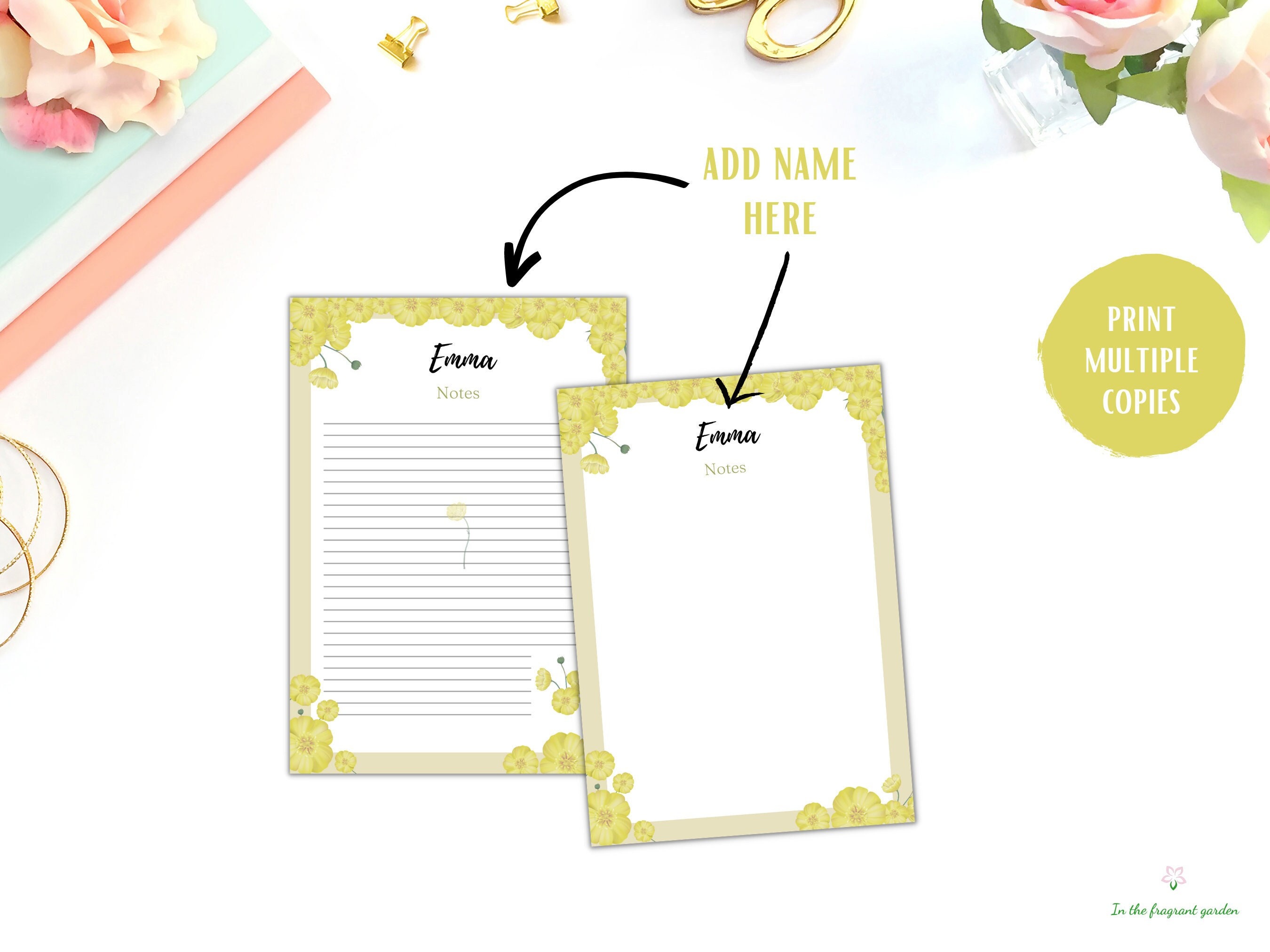 Stationery Notes Page Printable Lined Note Template Note - Etsy