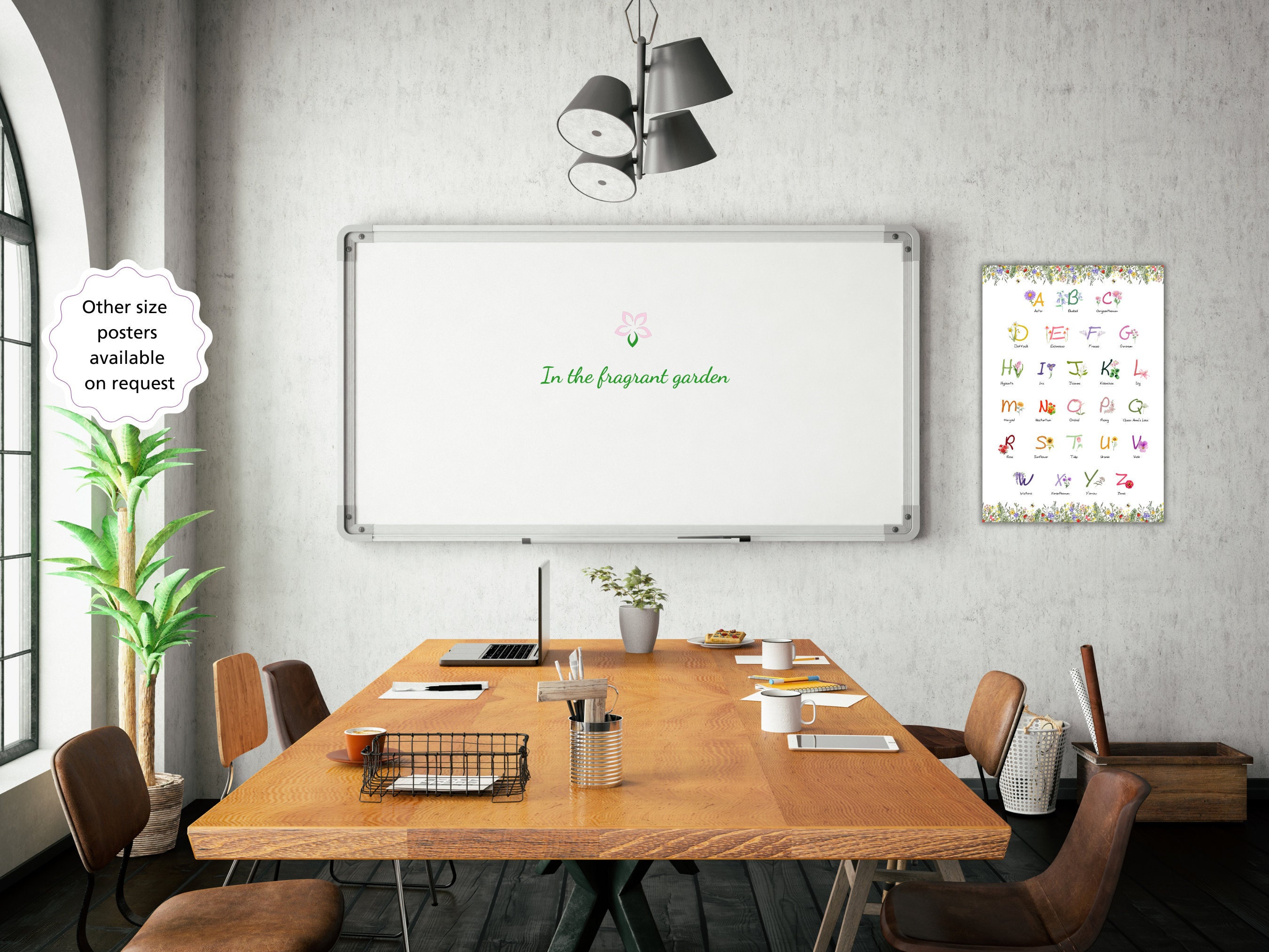 Printable Flower Alphabet A to Z Flowers Alphabet Poster ABC Floral ...