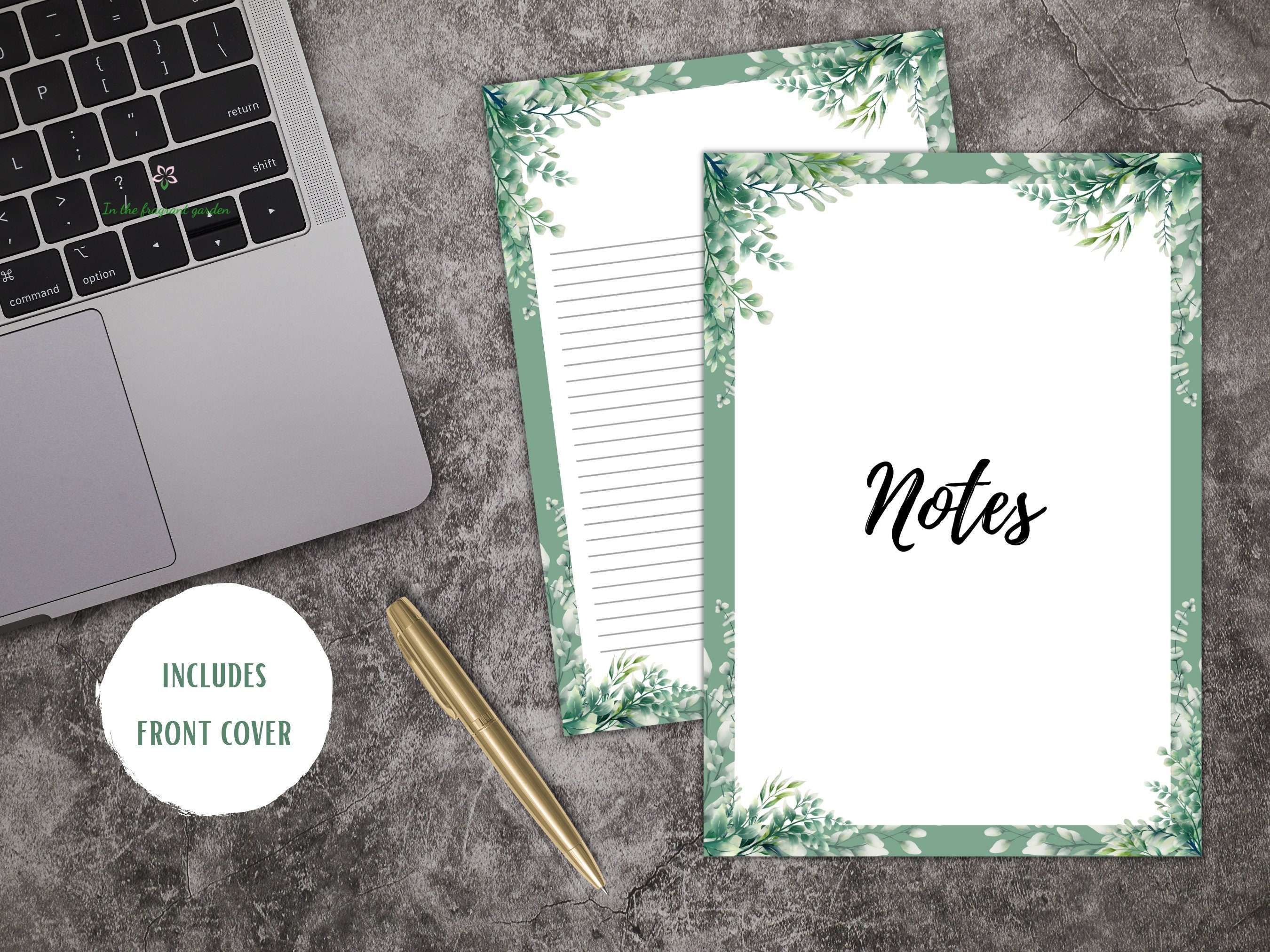 Printable Writing Paper Pen Pal Green Stationery Notes Printable Lined ...