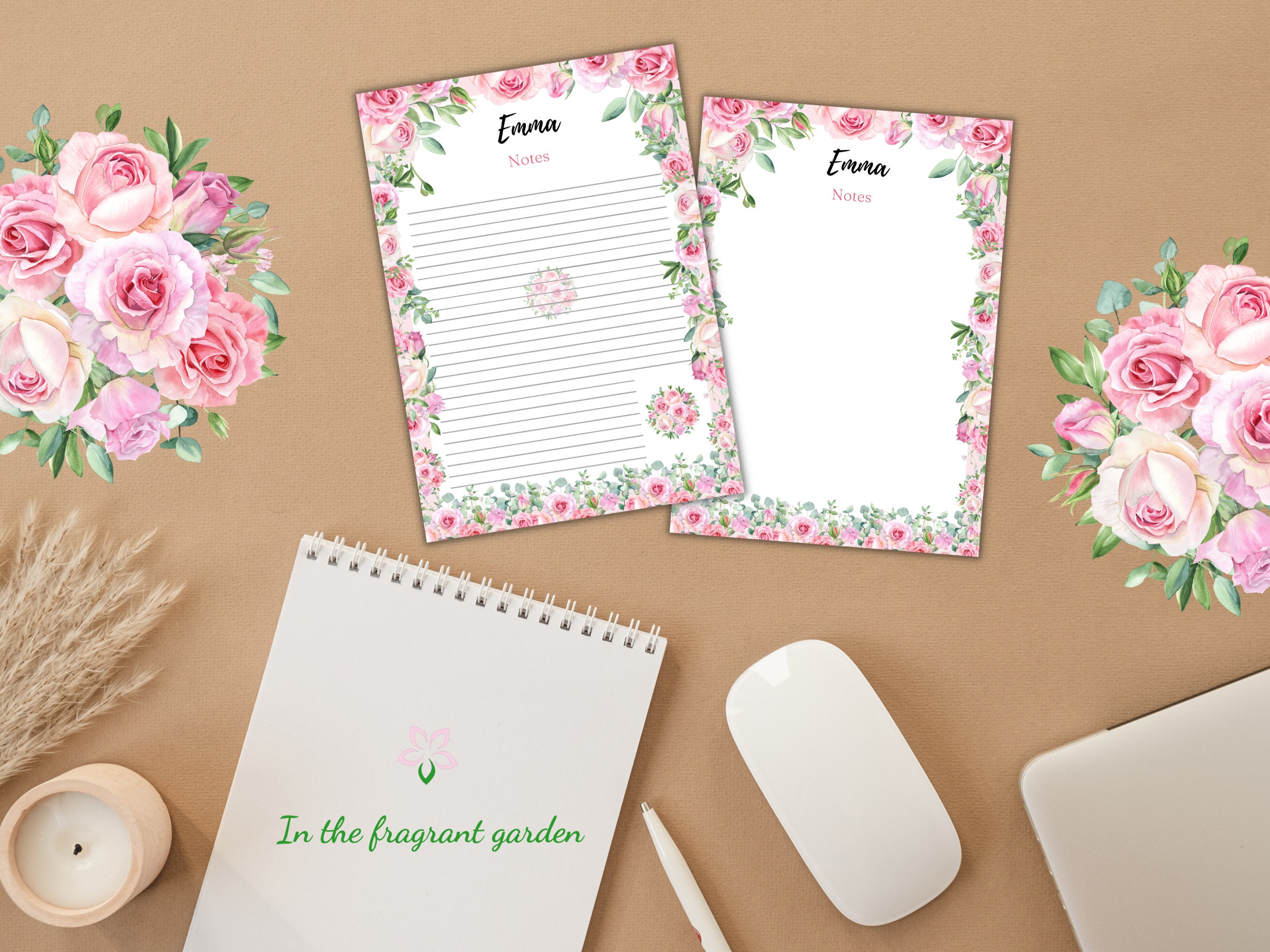 Stationery Store Shop Design Printable Lined Note Writing Paper Planner ...
