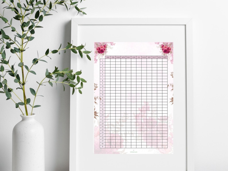 PDF Floral Printable Blank Tracker Daily Log Time Sheet Insert Schedule ...