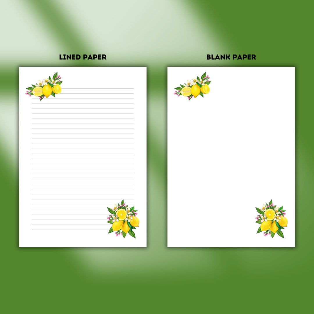 Floral Stationery Floral Lined Paper Download Writing Pad Note Page ...