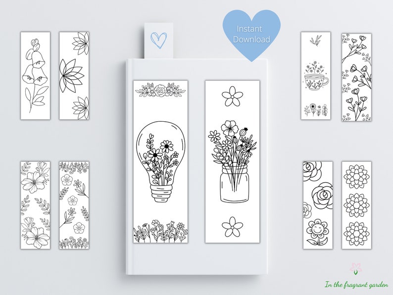 Colouring Floral Bookmarks Floral Printable Floral Bookmarks X30 Kids ...