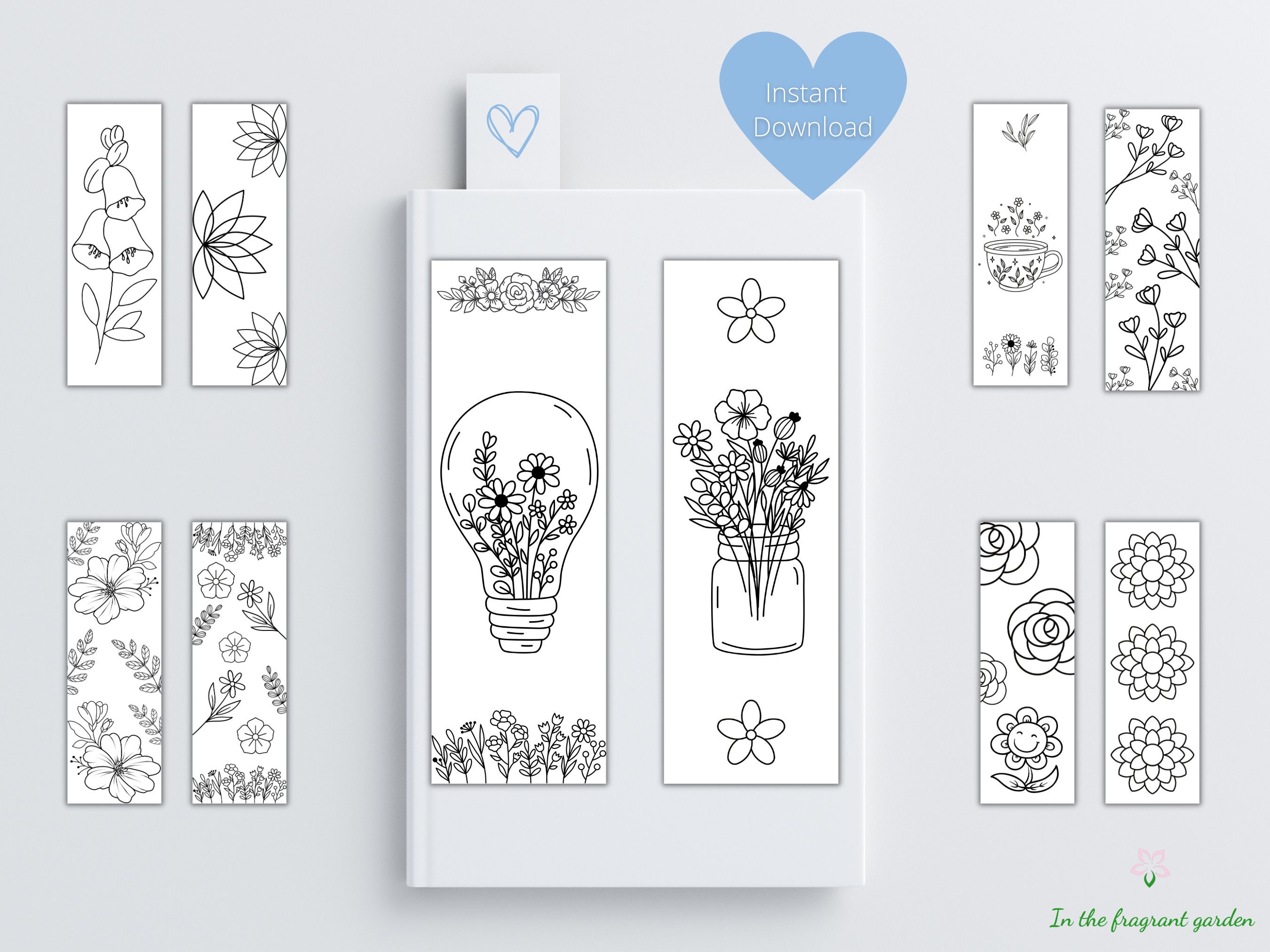 Colouring Floral Bookmarks Floral Printable Floral Bookmarks X30 Kids ...
