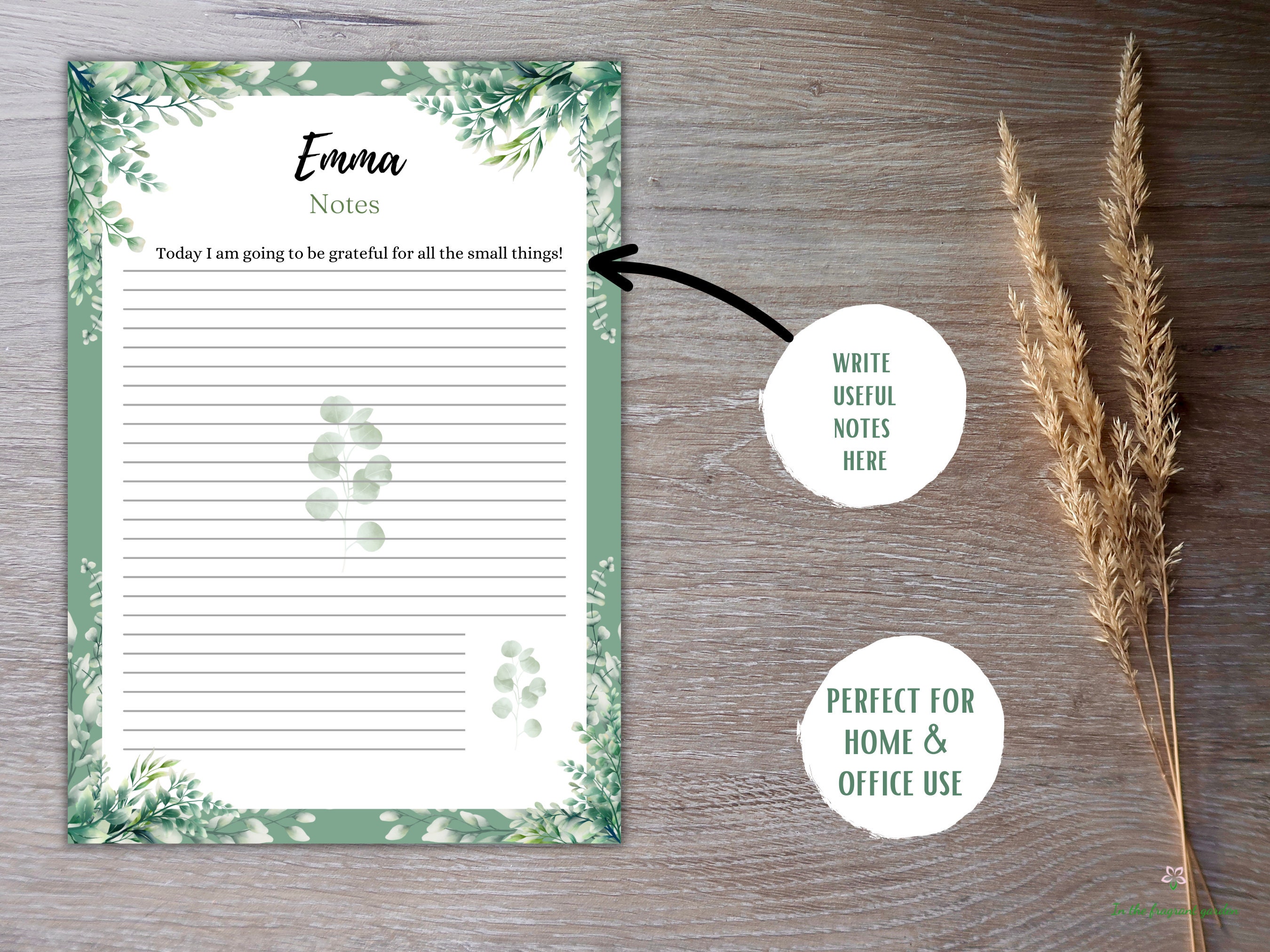 Printable Writing Paper Pen Pal Green Stationery Notes Printable Lined ...
