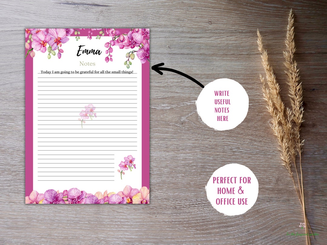 Floral Letter Writing Paper Notes Printable Lined Chic Writing Paper ...