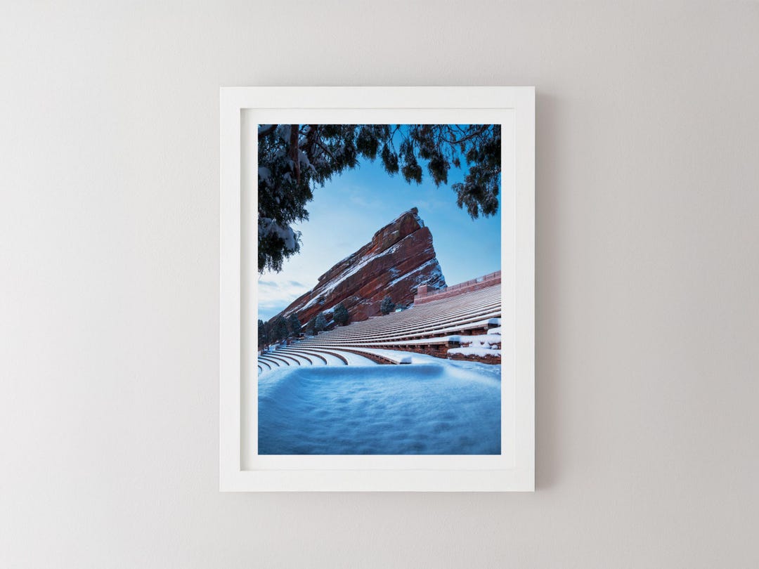 Red Rocks Amphitheatre Winter Landscape Print, Colorado Mountain Art - Etsy