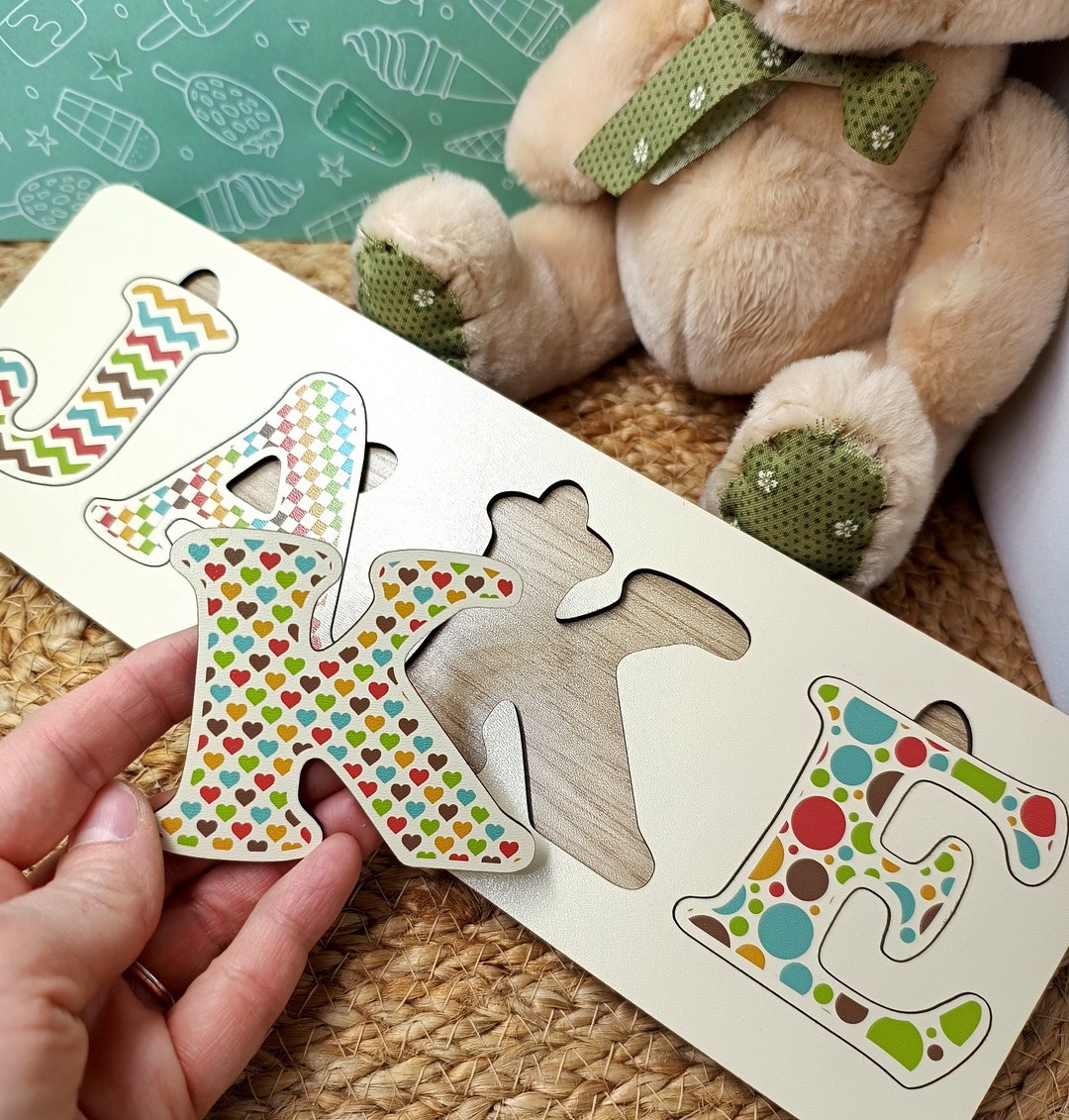 Personalized Wooden Name Puzzle, Toddler Montessori Puzzle ...