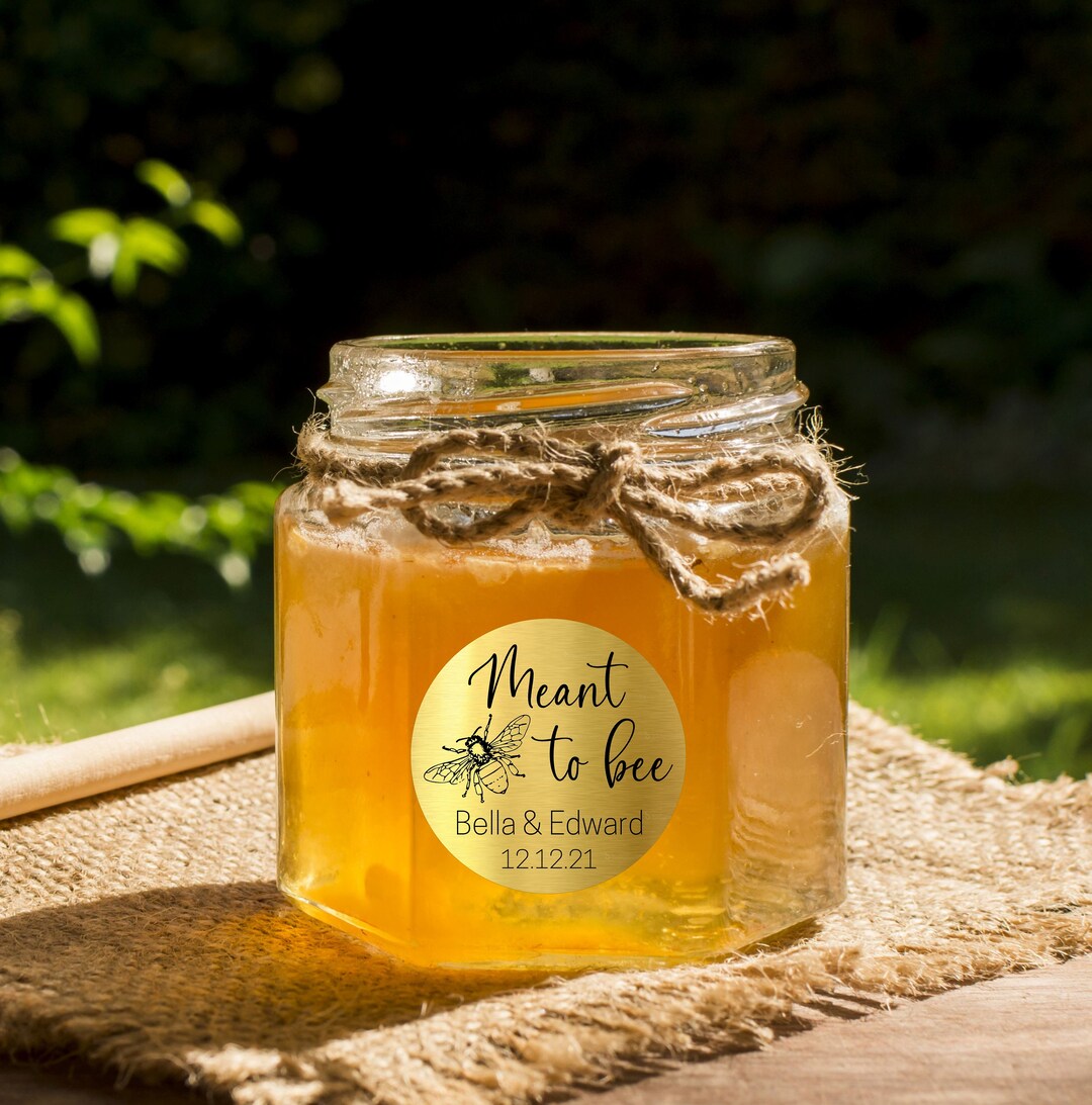 Meant to Bee Stickers - Honey Favor Labels - Personalized Jar Stickers ...