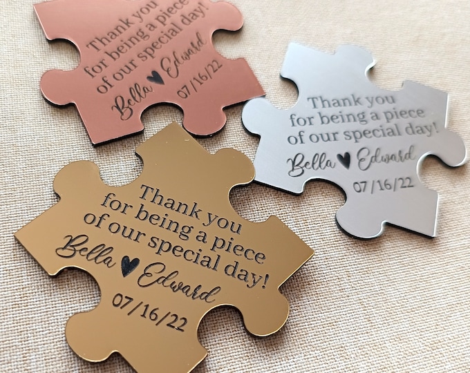 Puzzle Wedding Favor Magnets - Puzzle Piece Gift for Guests ...