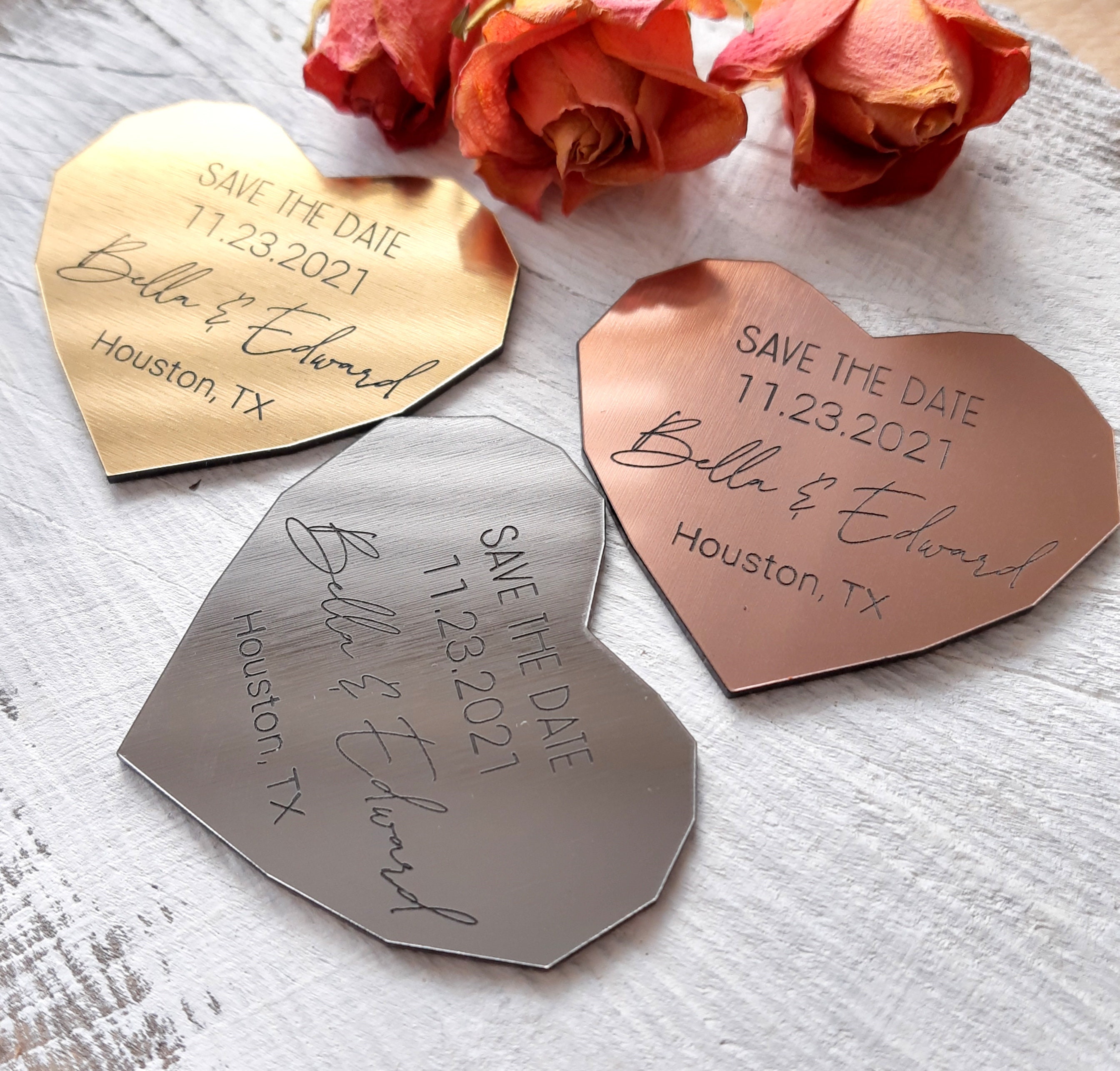 Save the Date Magnets Wedding Save the Dates Heart Shaped - Etsy