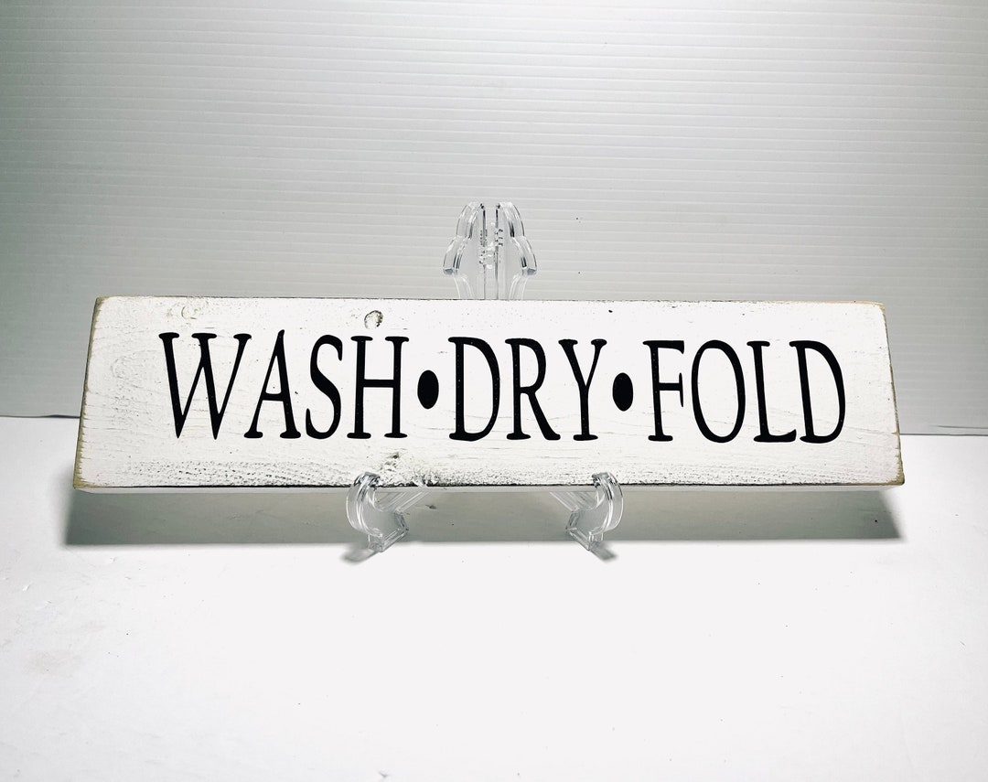 Wash Dry Fold Laundry Room Wooden Sign, Farmhouse Laundry Wall Décor ...