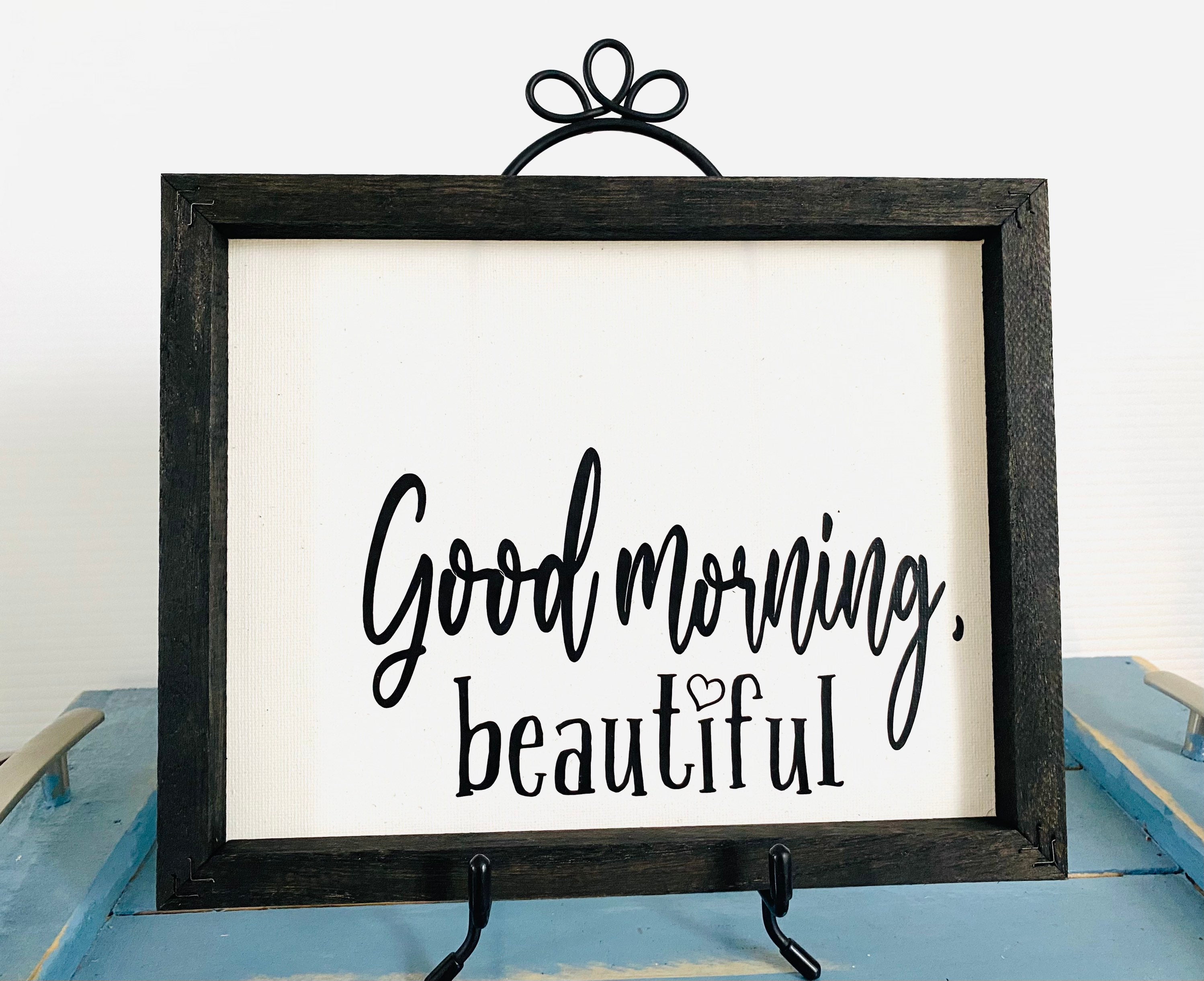 Good Morning Beautiful Sign Rustic Bathroom Sign Reverse - Etsy