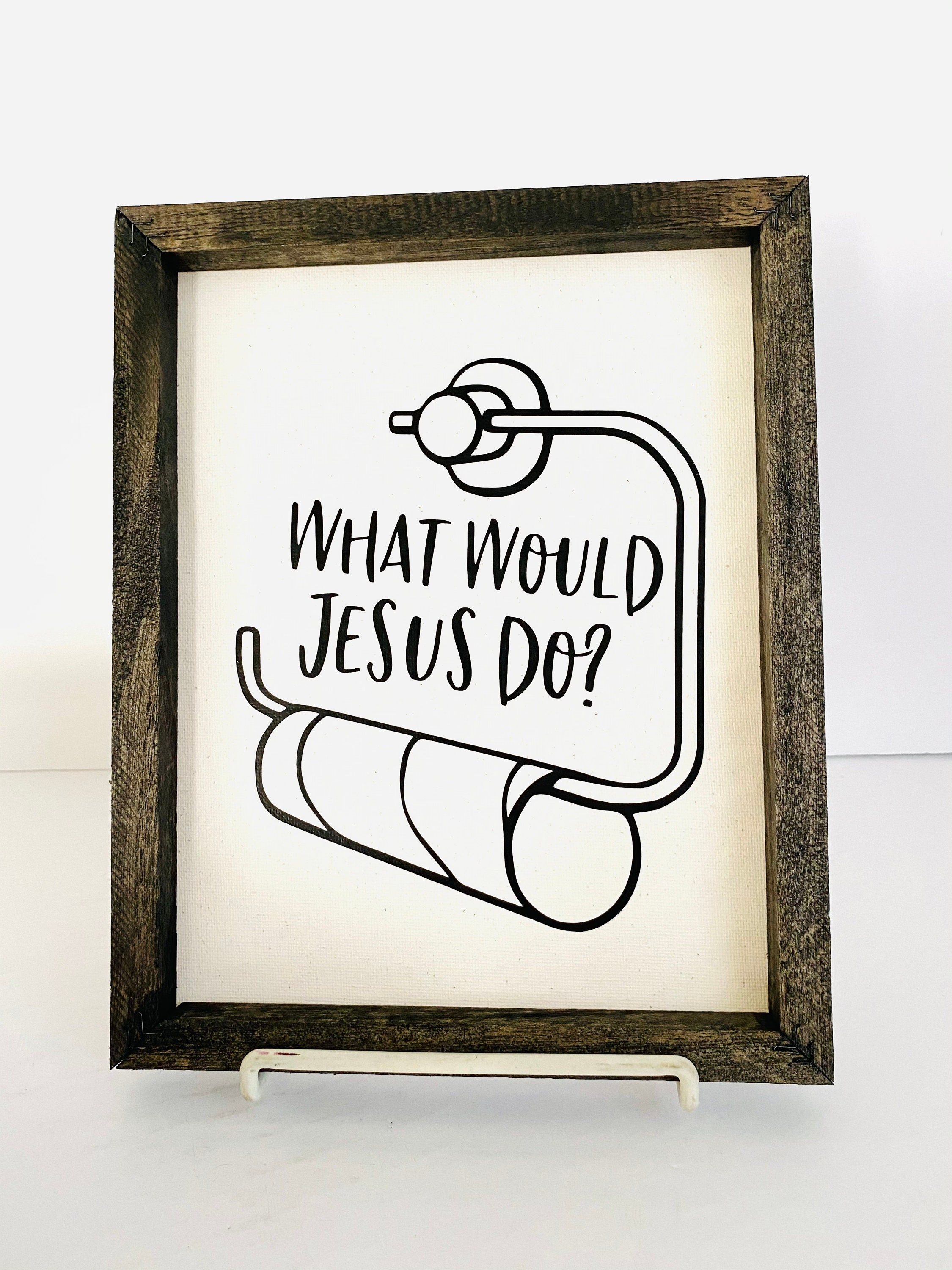 Set of 2 WWJD Reverse Canvas Signs Rustic Bathroom Sign | Etsy
