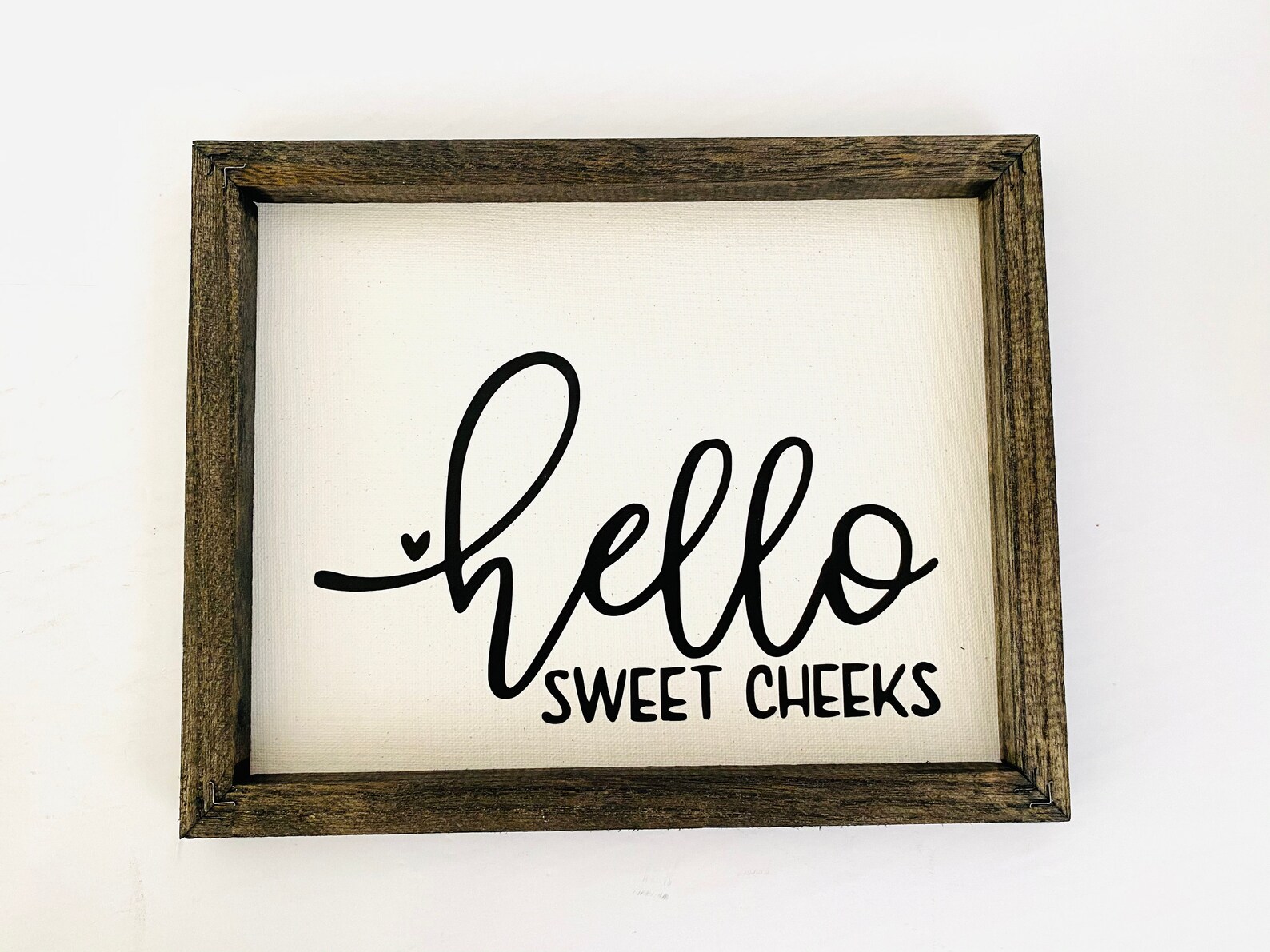 Hello Sweet Cheeks Sign Rustic Bathroom Sign Reverse Canvas - Etsy