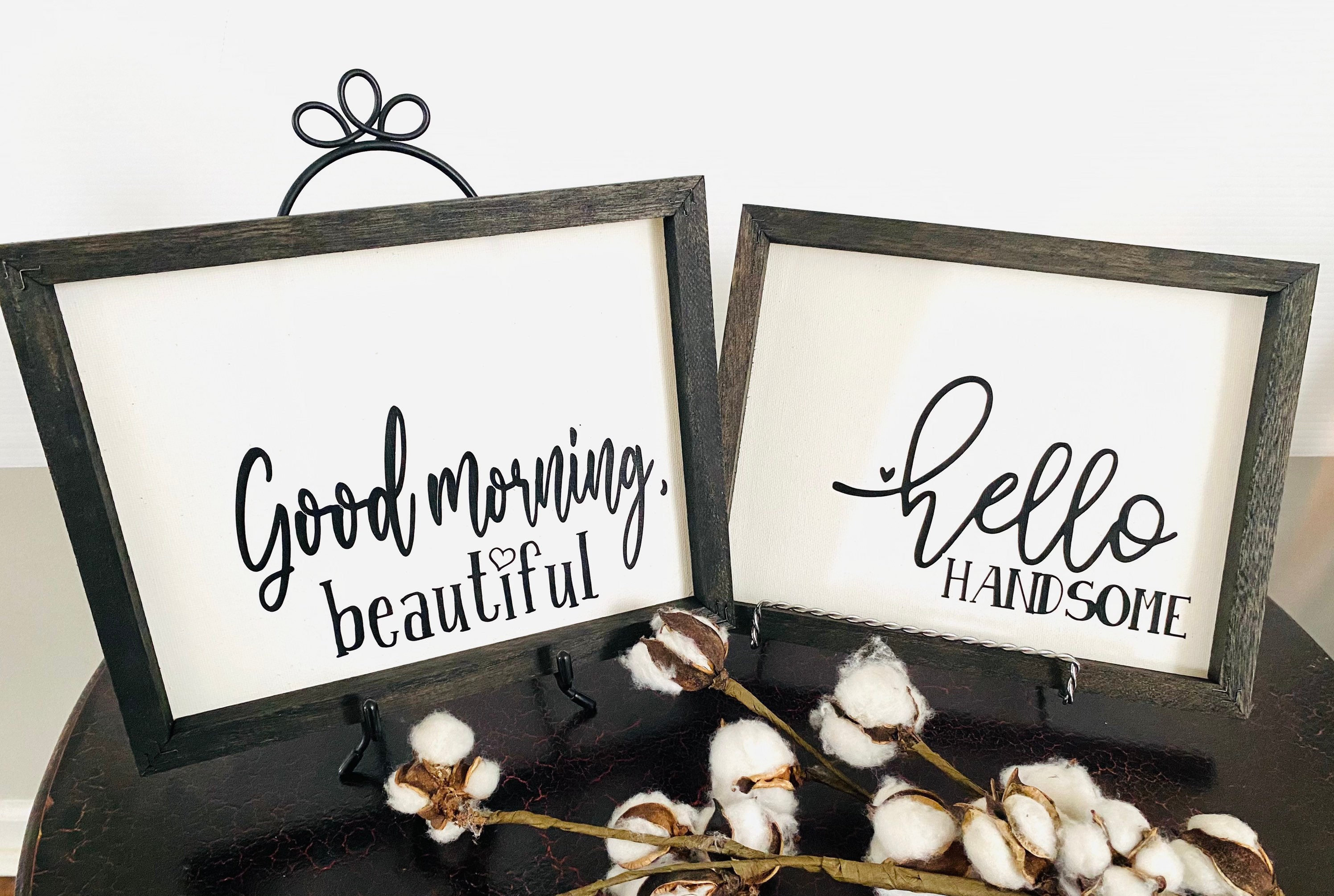 Hello Handsome Sign Rustic Bathroom Sign for Him Reverse - Etsy