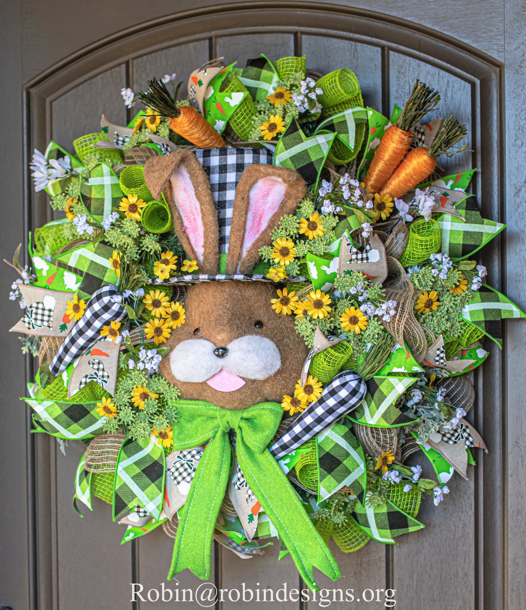 Easter Bunny Wreath, Spring Wreath, Easter Wreath, Happy Easter - Etsy