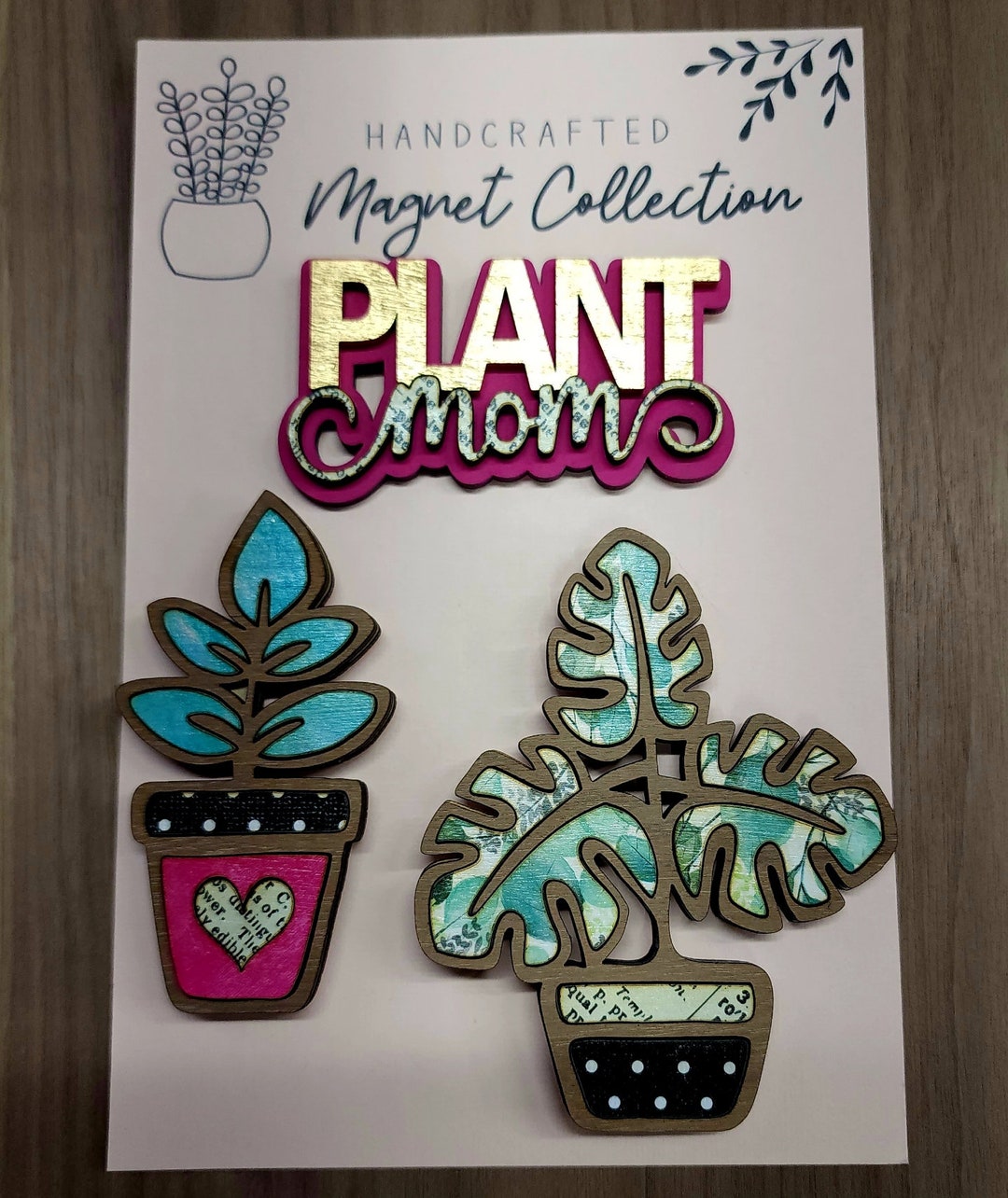 Plant Mom Magnet Set, Plant Magnets, Mom Gift, Plant Refrigerator ...