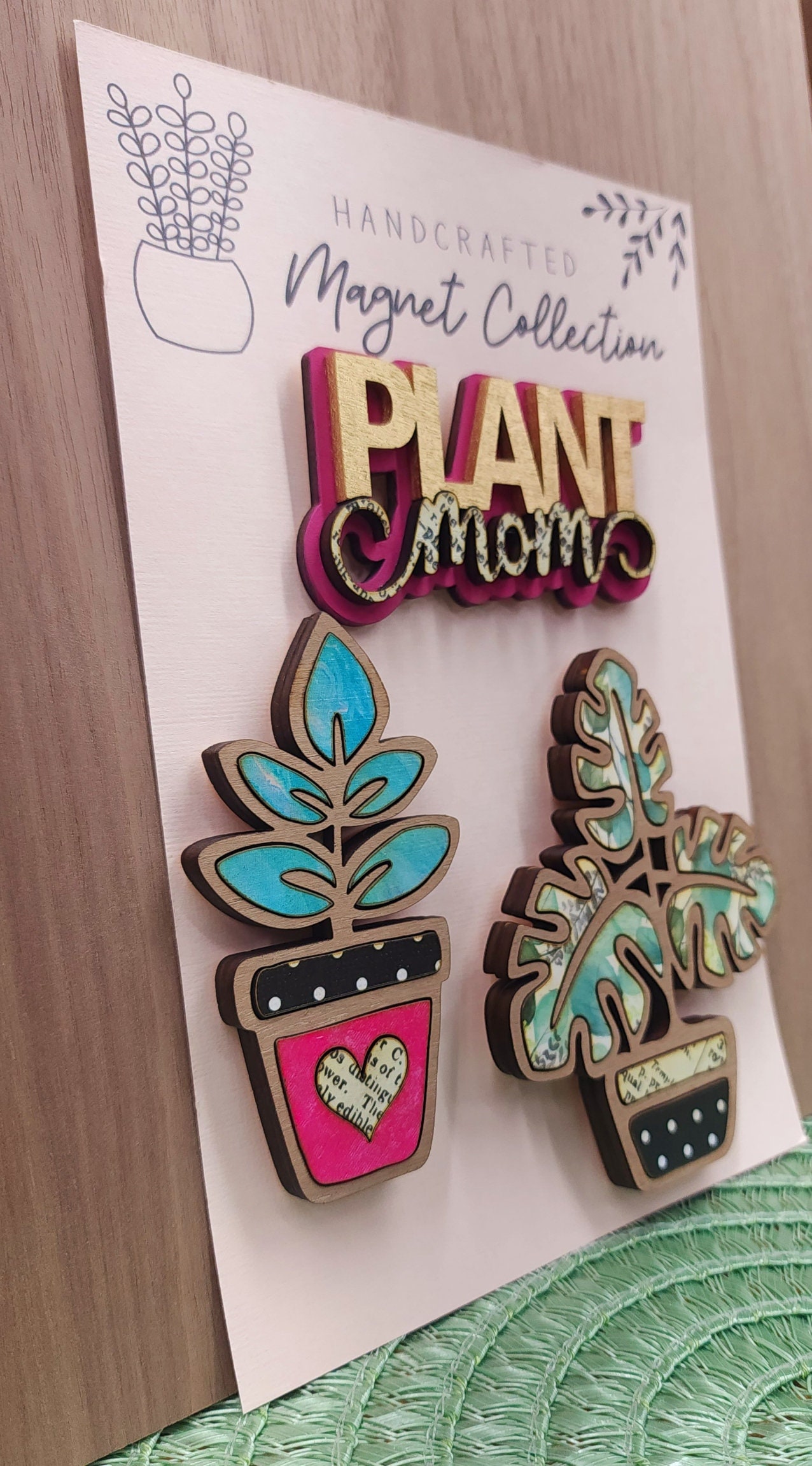 Plant Mom Magnet Set, Plant Magnets, Mom Gift, Plant Refrigerator ...
