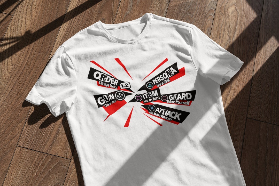 Persona T-shirt/ Persona Five Battle Screen T-shirt/ Persona Attack ...