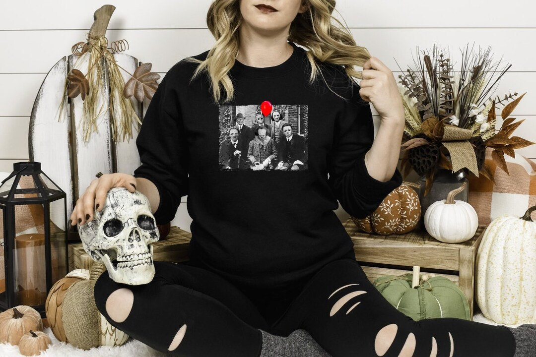 Vintage Horror Sweater, Horror Family Photo Shirt, Horror Movie Icons ...