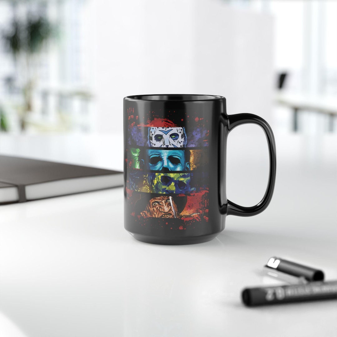 Creepy Slasher Horror Mug, Halloween Horror Mug, Faces of Horror Coffee ...