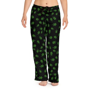 Women's Marijuana Leaf Pajama Pants/ Cute Women's Weed Pajamas/ Cozy ...