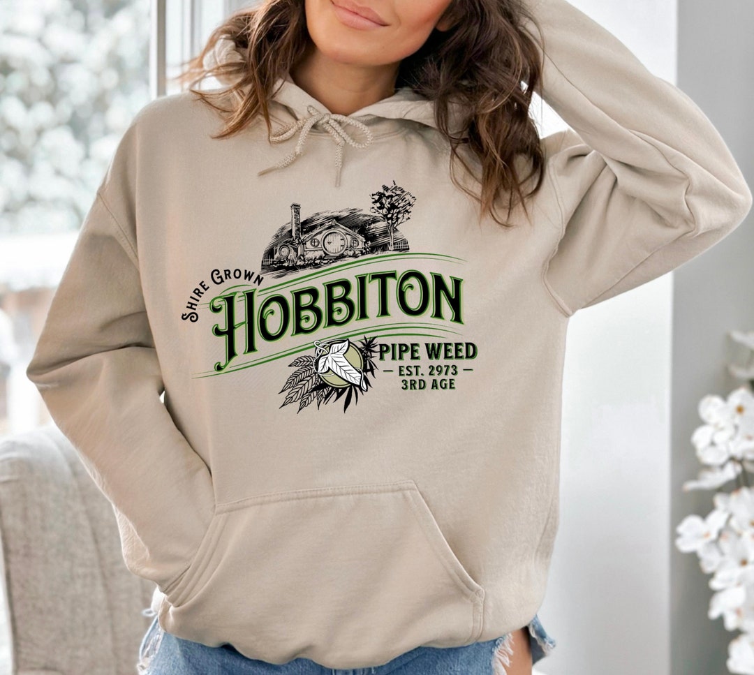 Hobbiton Pipe Weed Hoodie, LOTR Weed Hoodie, Lord of Rings Pipe Weed ...