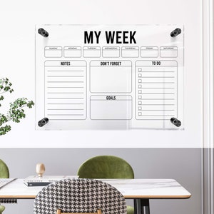 Custom Weekly Planner Acrylic Wall Calendar Dry Erase Wall Planner ...