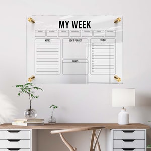 Custom Weekly Planner Acrylic Wall Calendar Dry Erase Wall Planner ...