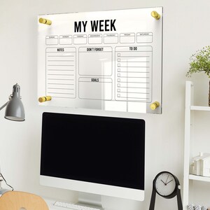 Custom Weekly Planner Acrylic Wall Calendar Dry Erase Wall Planner ...