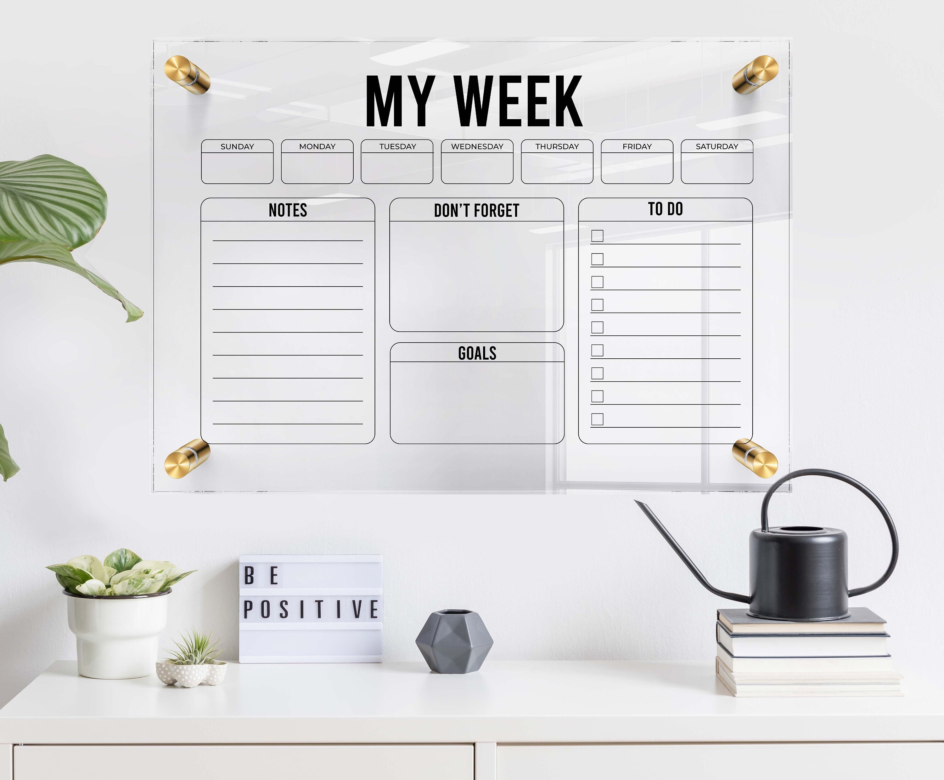 Custom Weekly Planner Acrylic Wall Calendar Dry Erase Wall Planner ...